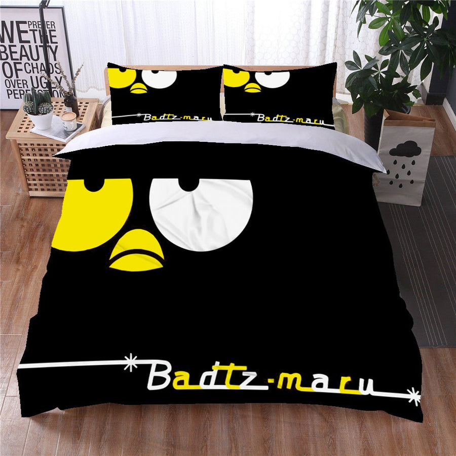 Badtz Maru Bed Set Cute Sanrio Unique Black Bed Linen and Quilt Set ...