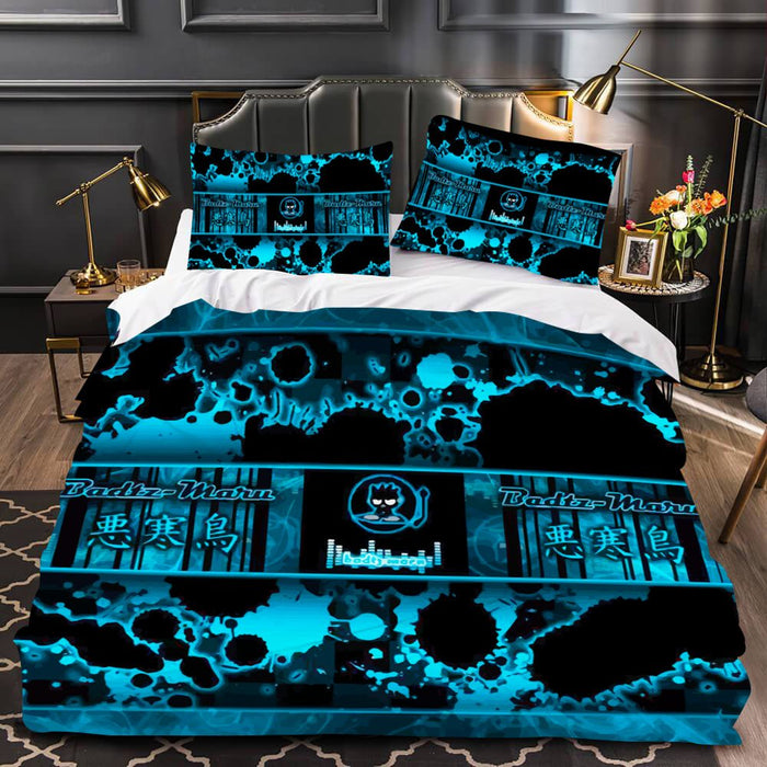 Badtz Maru Bed Set Cool Bed Linen Set Black and Blue Quilt Set LS22795 ...