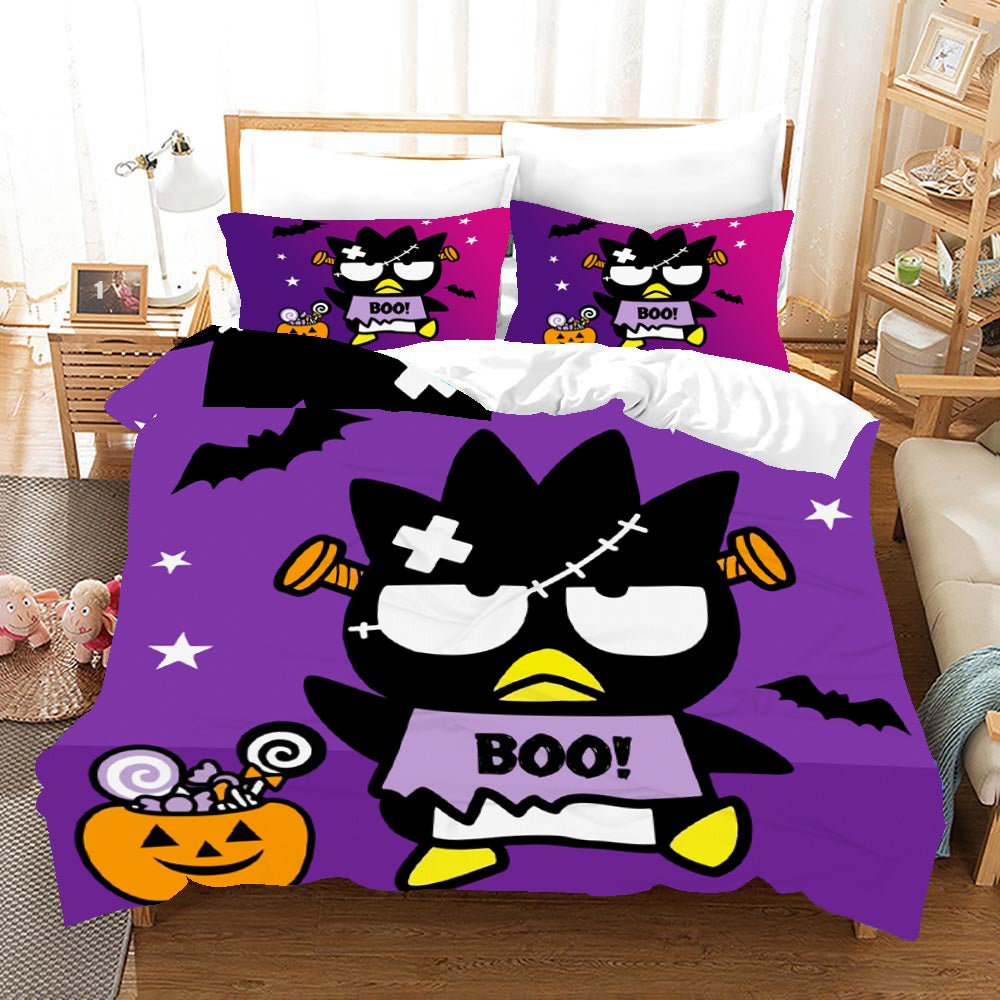 Badtz Maru Hello Kitty Bed Set Cotton Sanrios Purple Halloween Bed ...