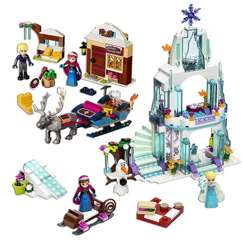 Block Castle 848 Pcs Snow Queen Series Ice Castle Princess Lepining ...