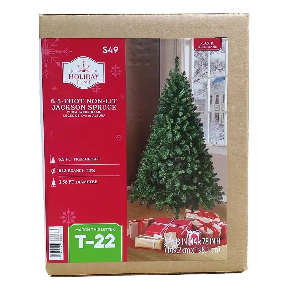 Christmas Tree 6.5ft Jackson Spruce - Holiday Time| Lusy Store LLC