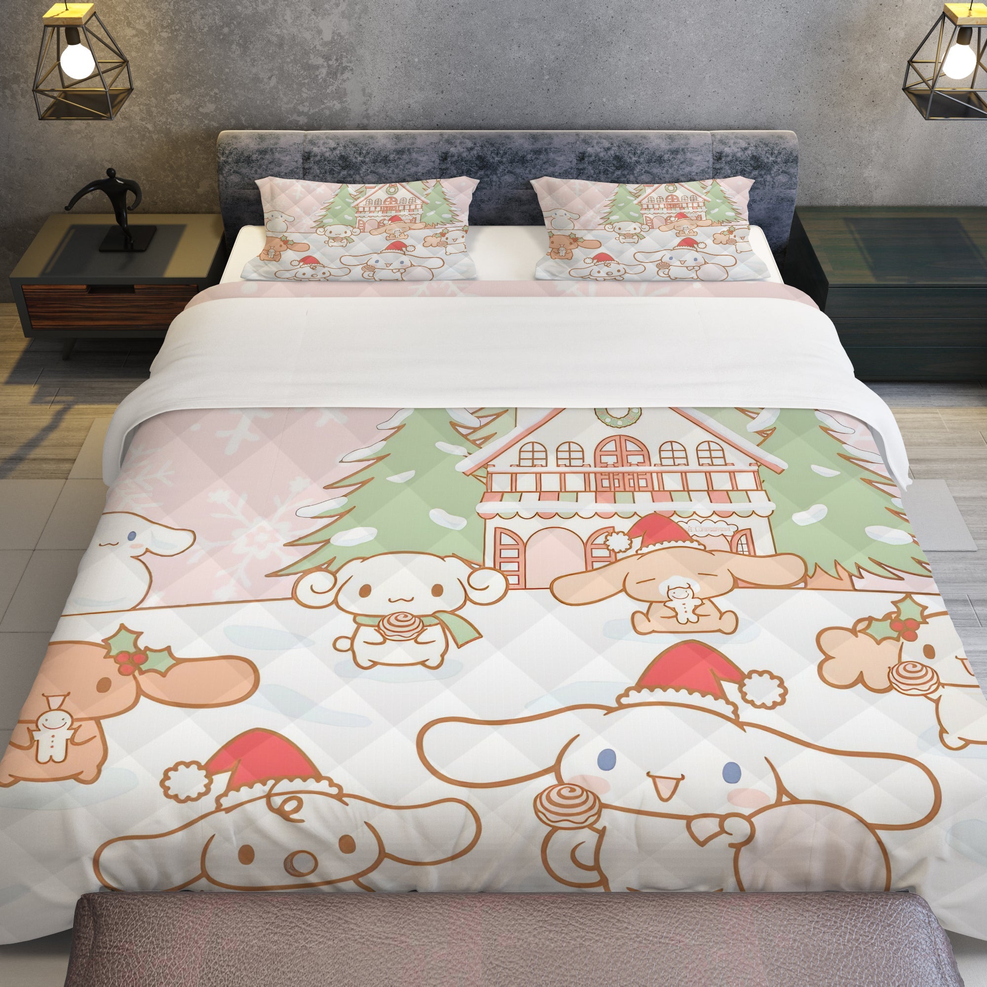 Cinnamoroll Bed Set - Cozy Quilted Bedding for Holiday Comfort| Lusy Store