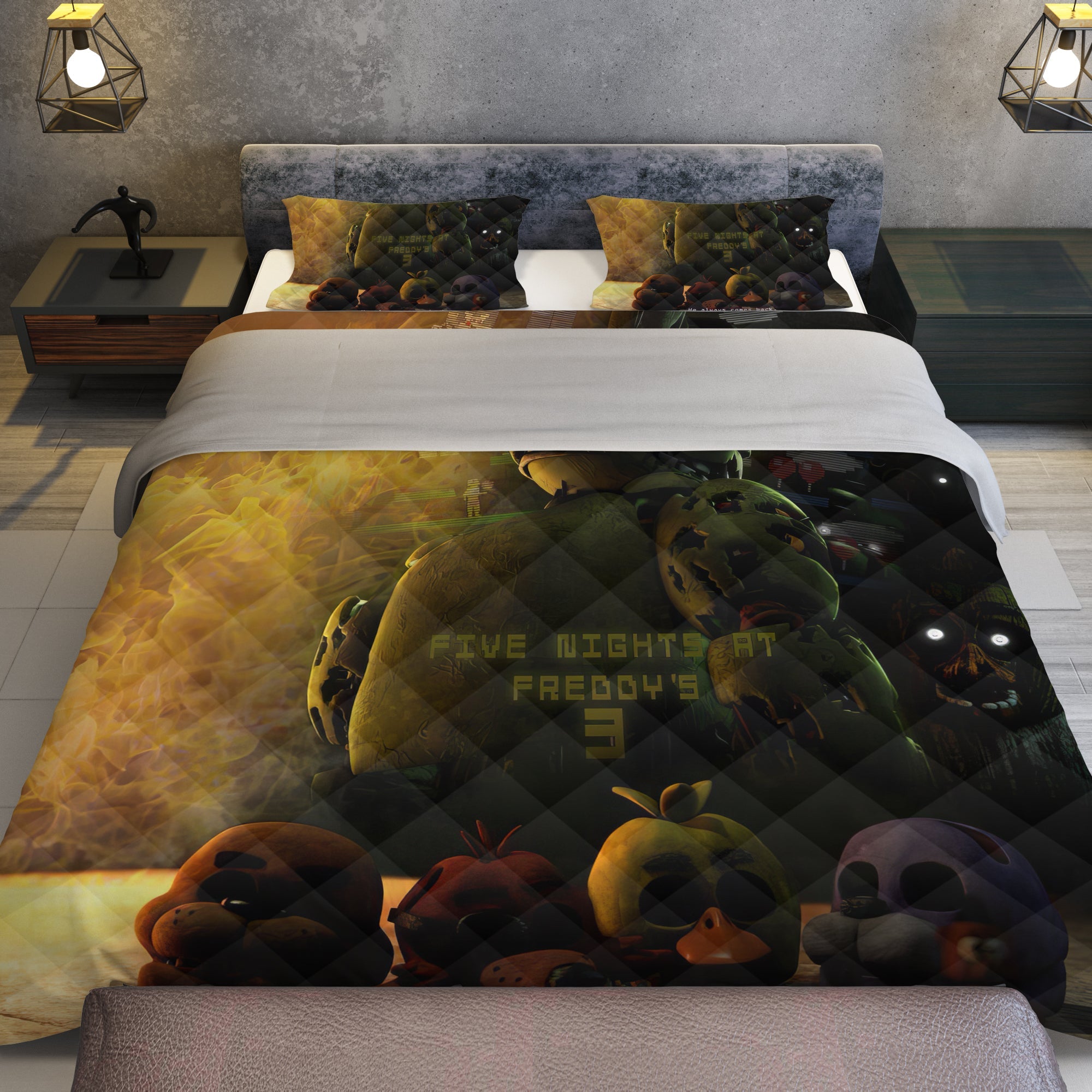FNaF Bedding Set FNaF 3 Freddy Fazbear Quilt Set Comfortable Soft ...