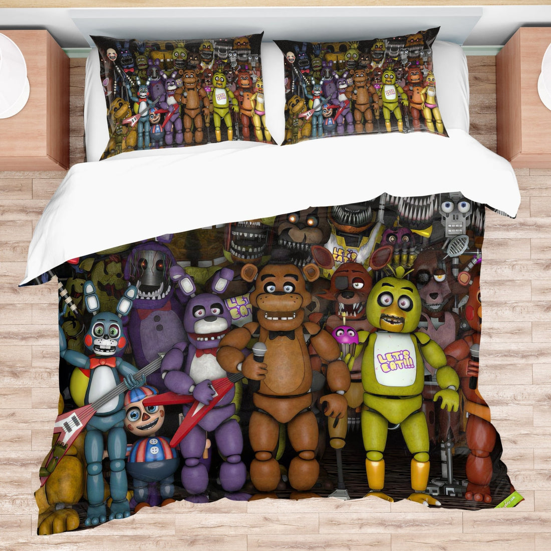 FNaF Bedding Set FNaF World Quilt Set Withered Bonnie Glamrock Freddy ...