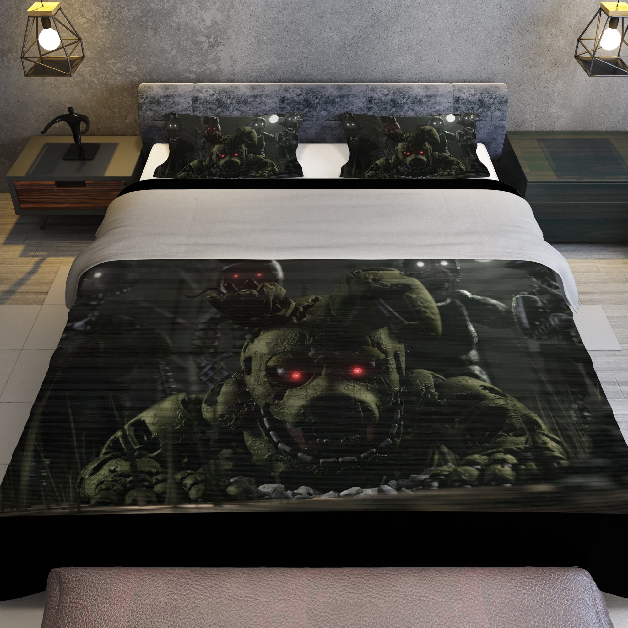 FNaF Bedding Set FNaF World Springtrap Foxy Nightmare Freddy Bonnie ...