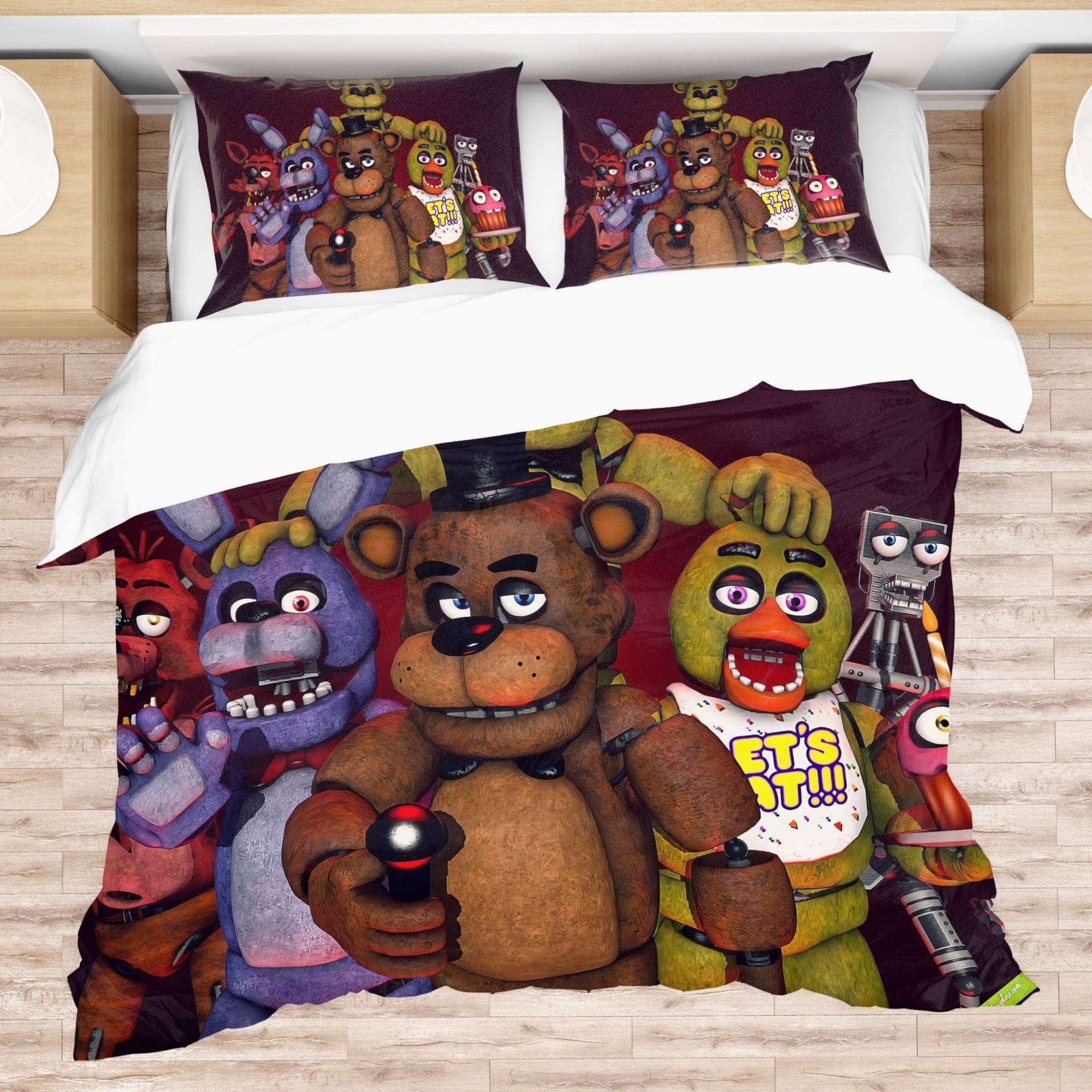 FNaF Bedding Set Quilt Set Cute Freddy Fazbear Chica Fox Bed Linen ...
