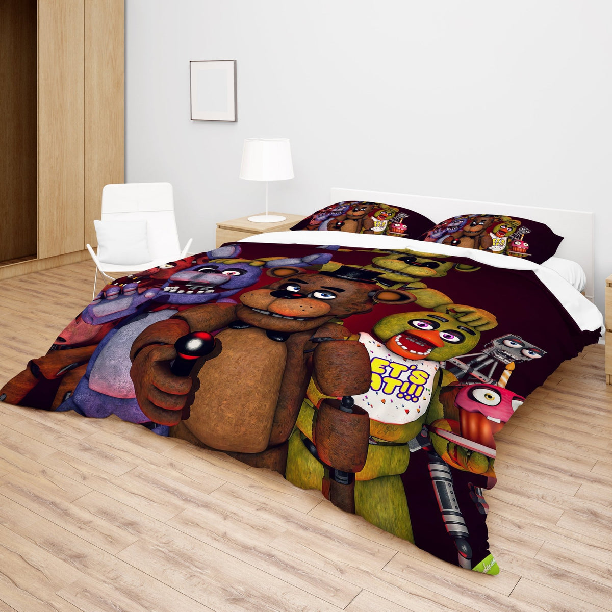 FNaF Bedding Set Quilt Set Cute Freddy Fazbear Chica Fox Bed Linen ...