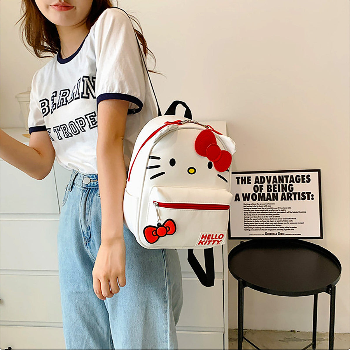 Hello Kitty Backpack Kawaii Sanrio Cinnamoroll College Small School Bag ...
