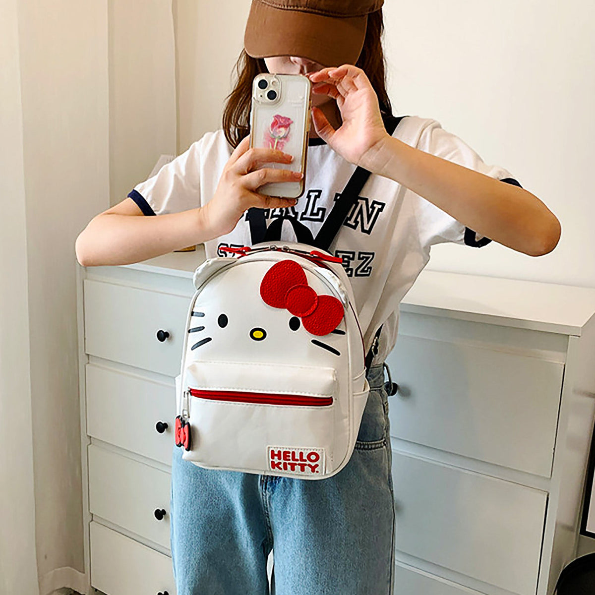 Hello Kitty Backpack Kawaii Sanrio Cinnamoroll College Small School Bag ...
