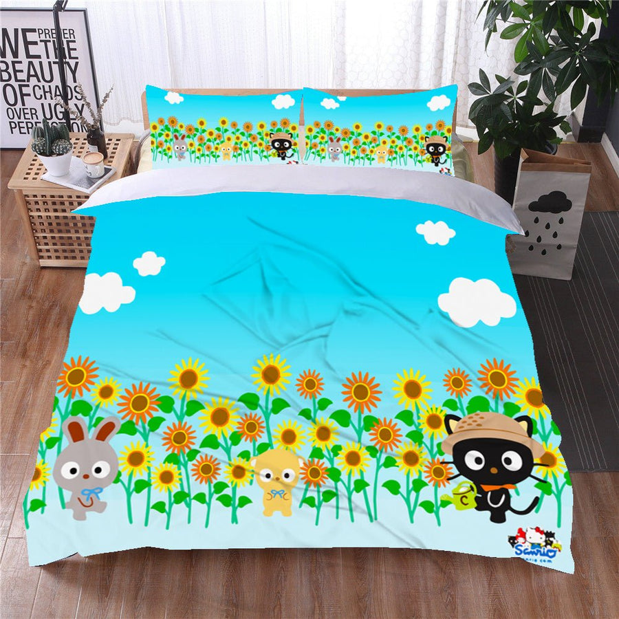 Chococat Bed Set Cute Sanrio Summer Bed Linen Sheets Cartoon and Quilt ...