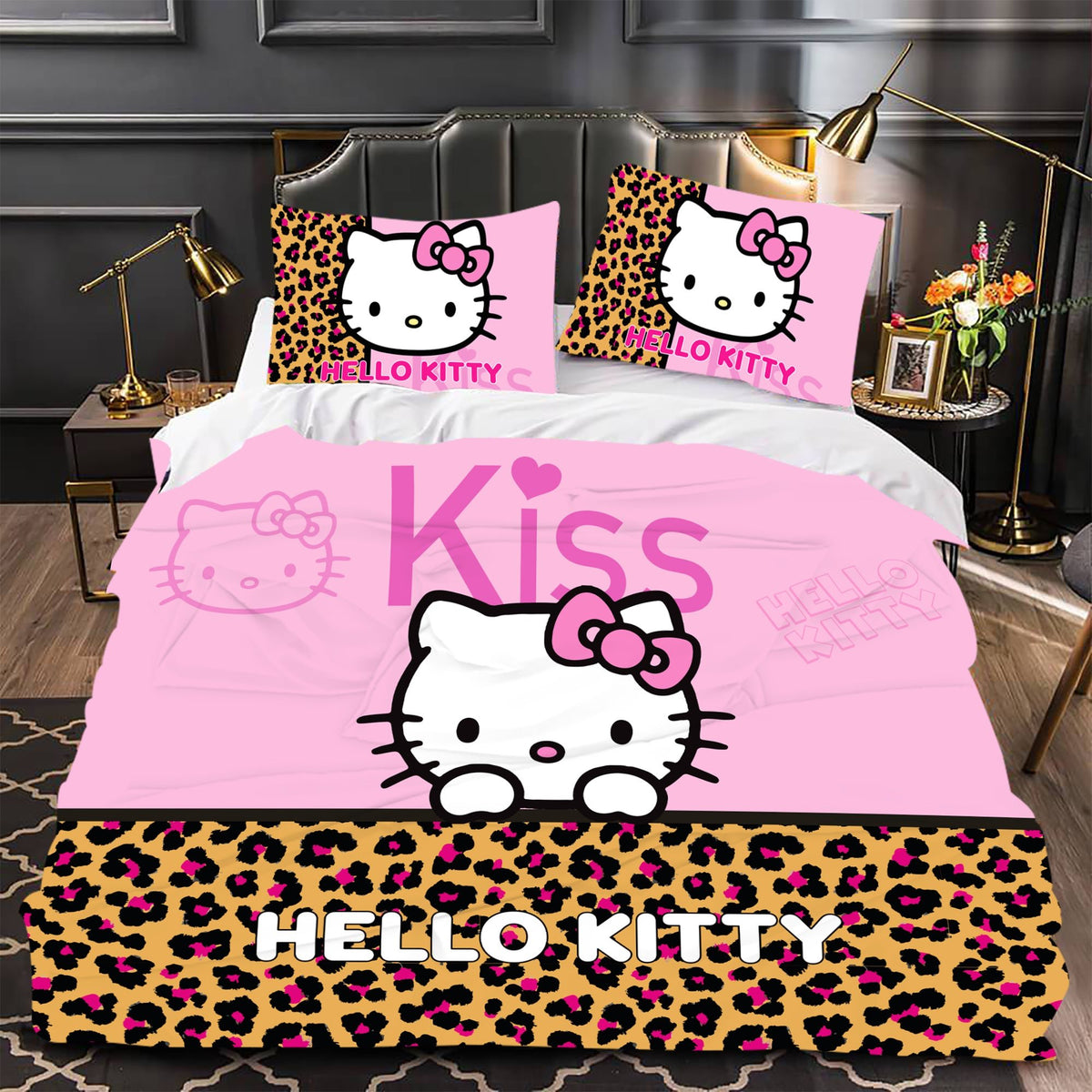 Hello Kitty Bed Set - Luxury Pink Bed Linen & Quilt Set LS900| Lusy Store
