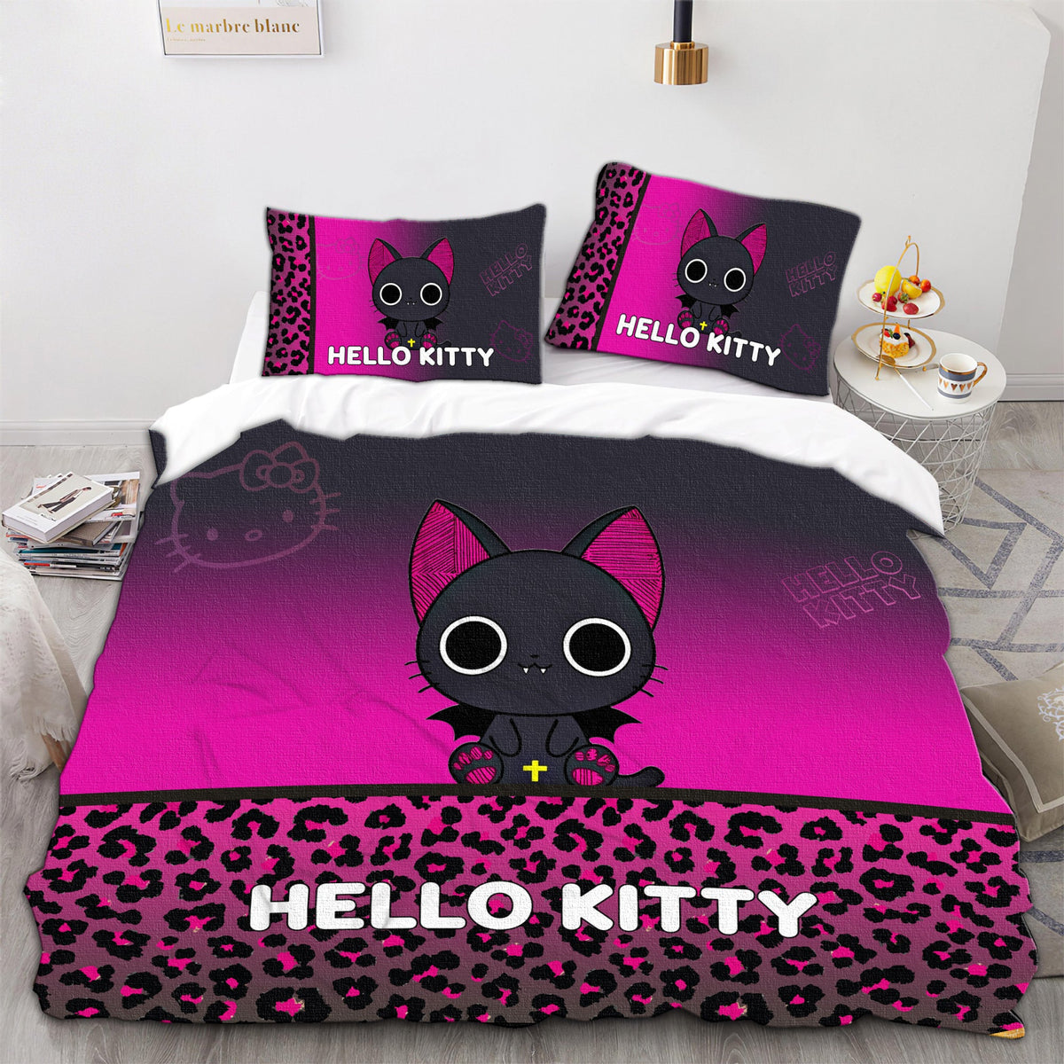 Hello Kitty Bed Set Luxury Design Cute Cat Bedding and Quilt Set LS938 ...