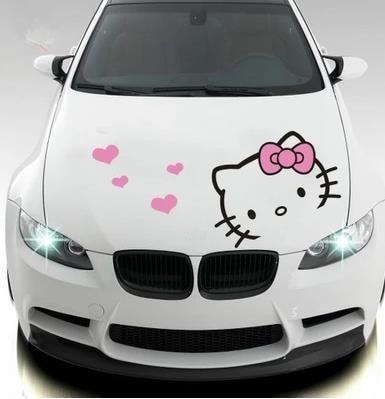 Hello kitty canopy car sticker cartoon cute pull head cover body ...