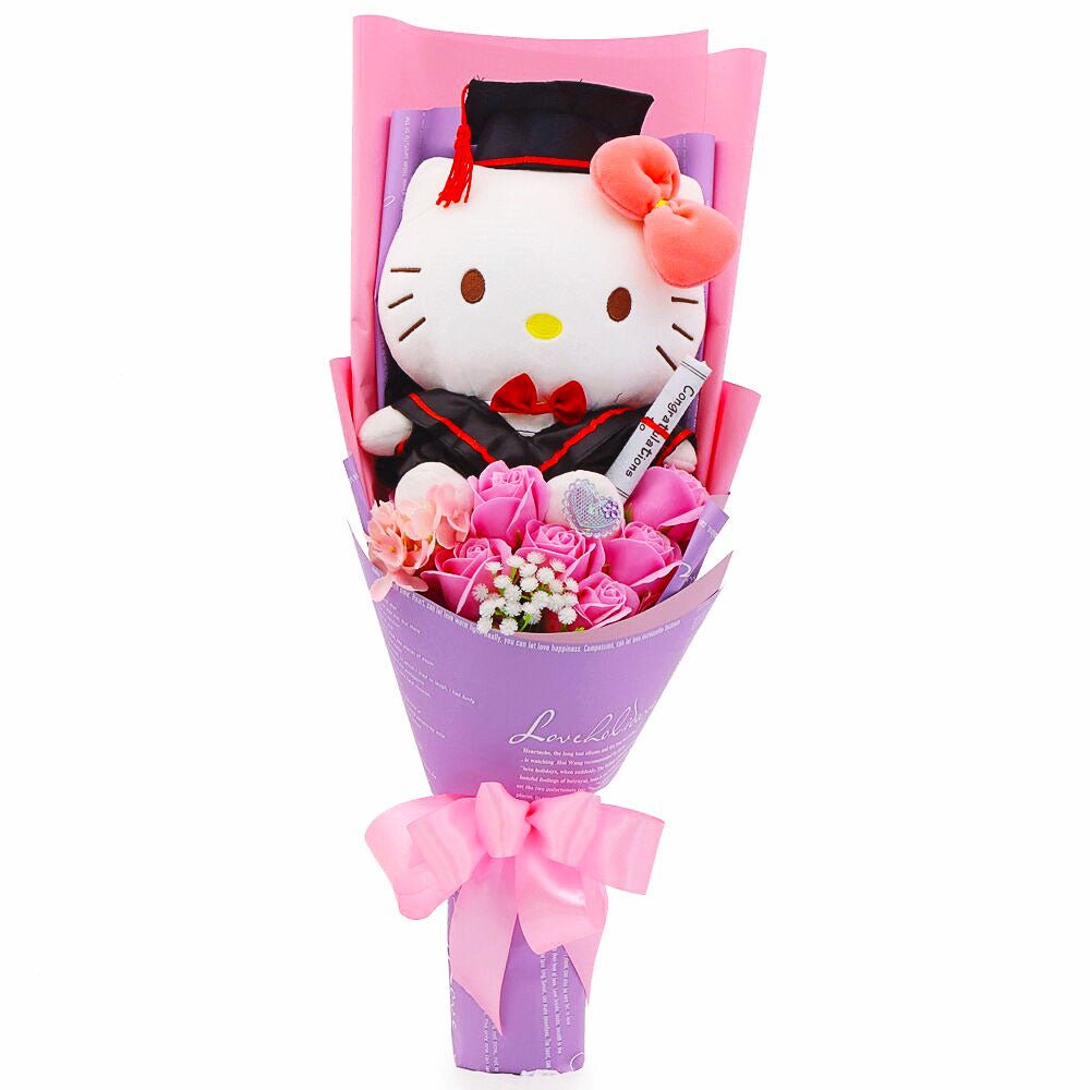 Hello Kitty Graduation Plush Toy Room Decor Plush Bouquet Soft Stuffed ...