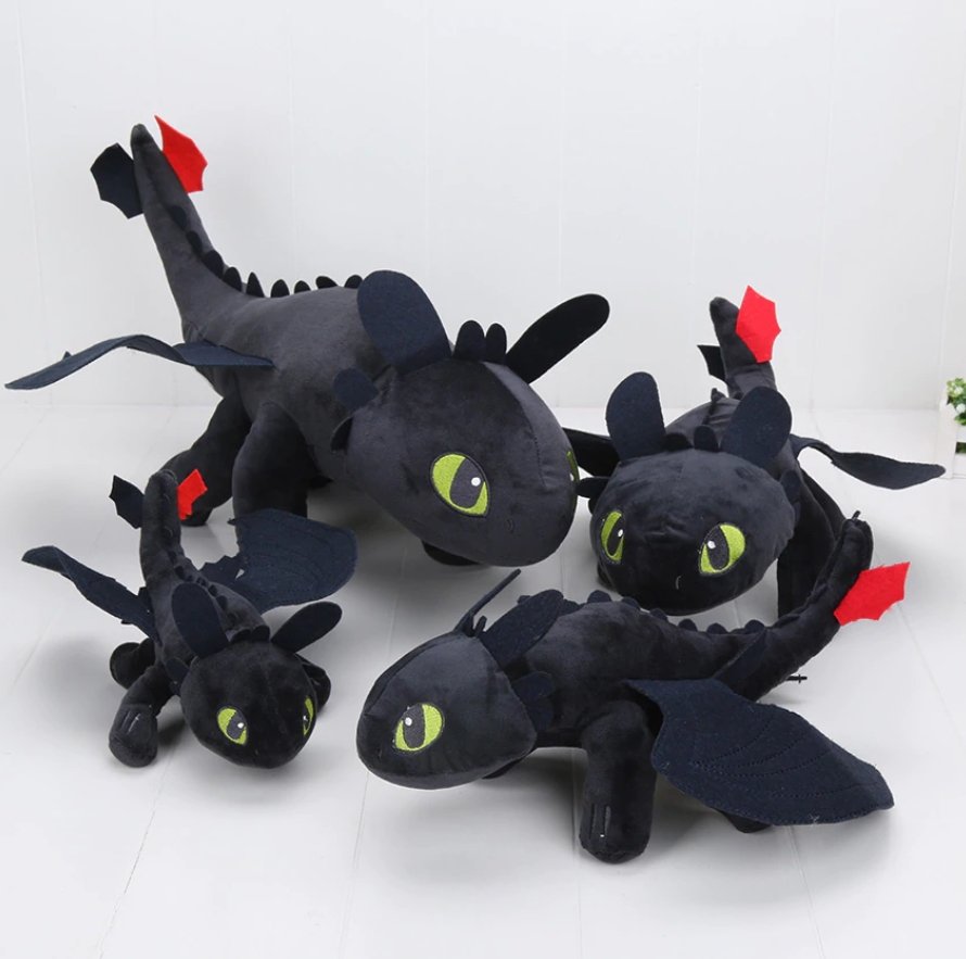 How to Train Your Dragon Plush Toothless Night Fury Black Dragon ...