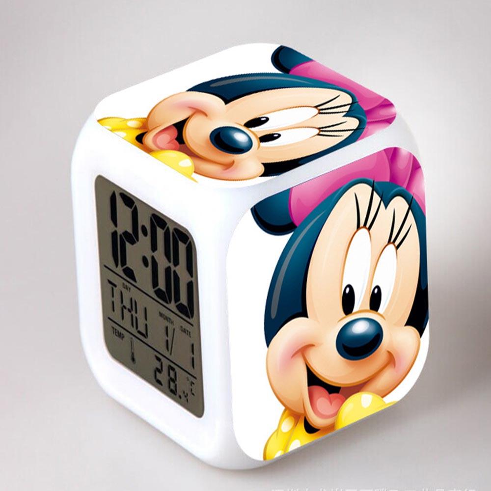 Mickey Mouse Alarm Clock For Kids Bedroom Digital LED 7 Changed Night ...