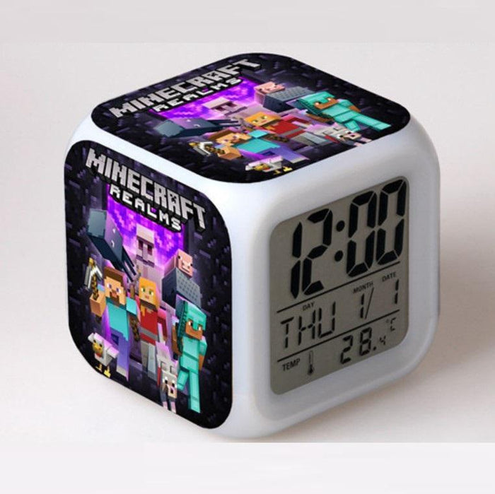 Minecraft Alarm Clock Colorful LED Night Light| Lusy Store