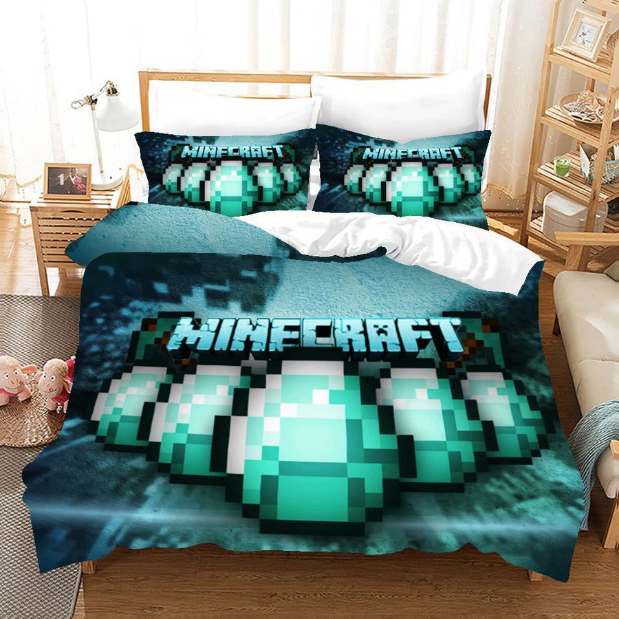 Minecraft Diamond Bed Sheets - Minecraft Duvet Covers for Twin to King ...