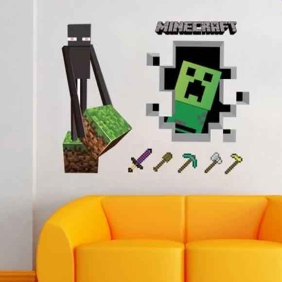 Minecraft Wall Stickers For Kids Room Decal Home 3D – Lusy Store