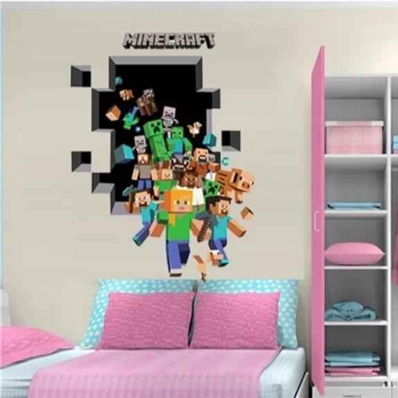 Minecraft Wall Stickers For Kids Room Decal Home 3D – Lusy Store