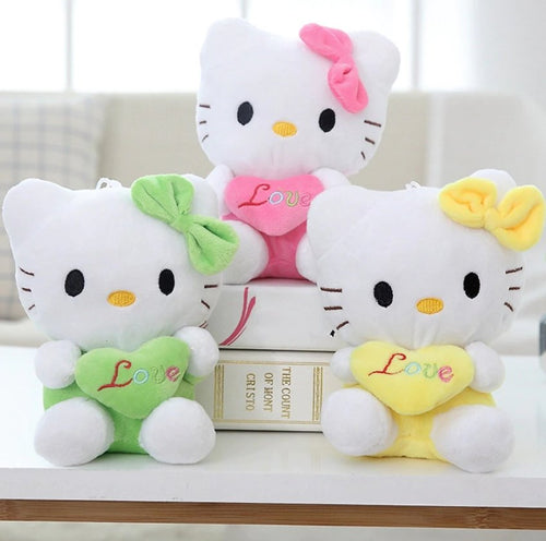 Soft Hello Kitty Plush Toy - Adorable Stuffed Cartoon Kitty Cat Toy ...